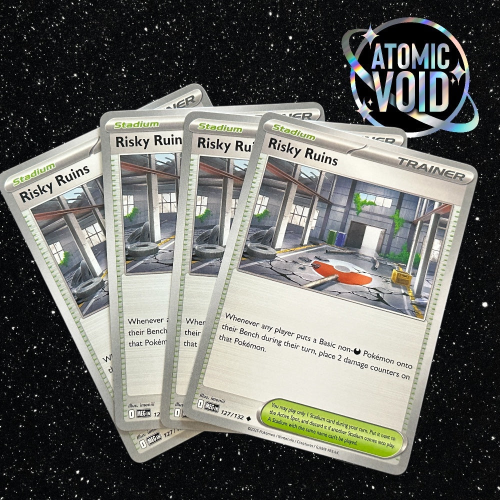 Risky Ruins 127/132 MEG Trainer Play Set - 4 x Cards – Atomic Void