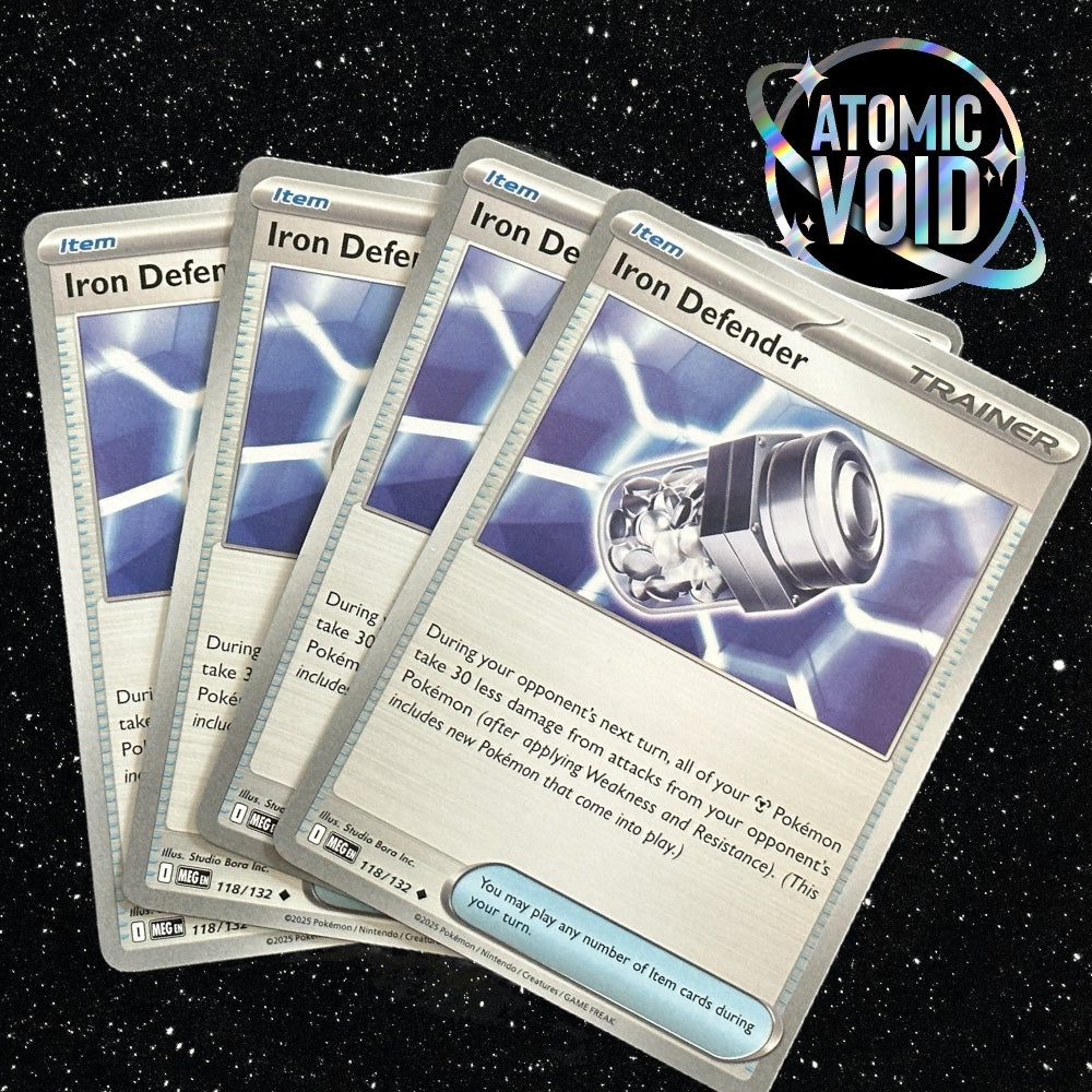 Iron Defender 118/132 MEG Trainer Play Set - 4 x Cards – Atomic Void